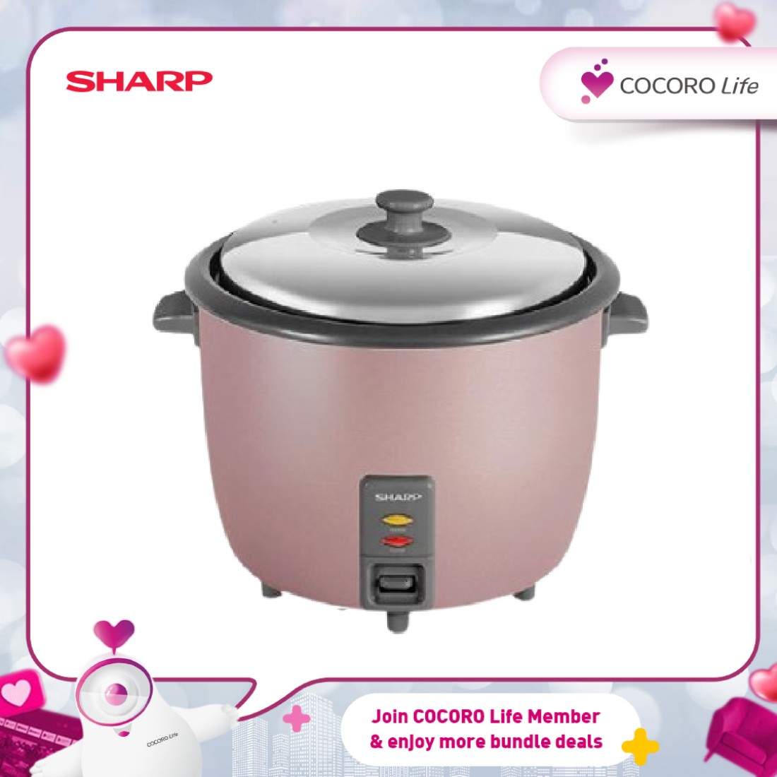SHARP 2.2L Rice Cooker - KSH228SPK