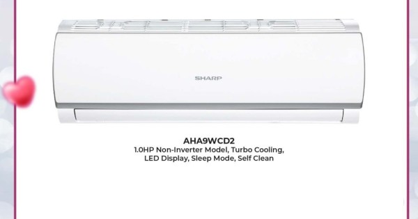 SHARP 1.0HP R32 Non-Inverter Air Conditioner, AHA9WCD2
